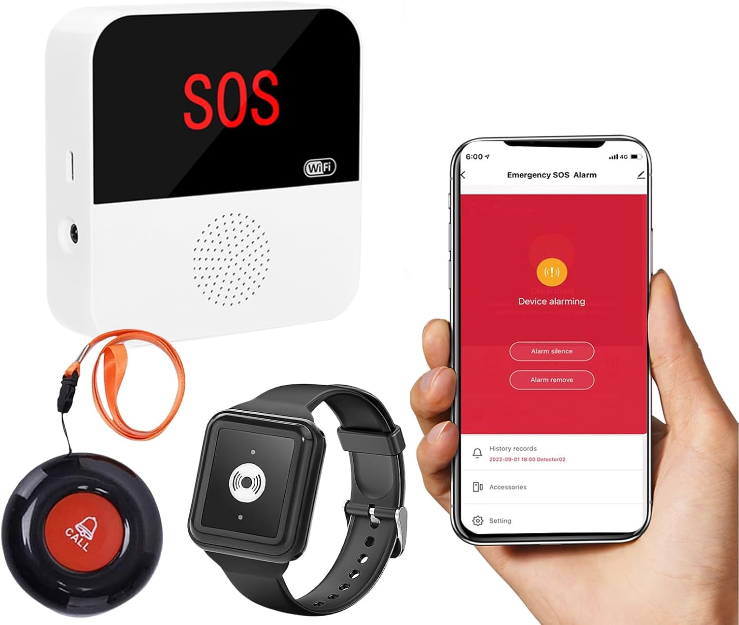 Amazon.com: WiFi Wireless Caregiver Pager Call Button System Emergency ...