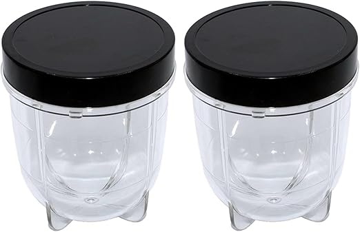 Amazon.com: Pack of 2x12Oz Short Jar Cups for Magic Bullet Blender 250W ...