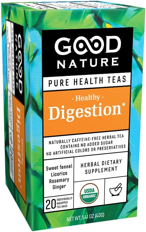 Amazon.com : Good Nature Organic Healthy Digestion Tea 20 Individually ...