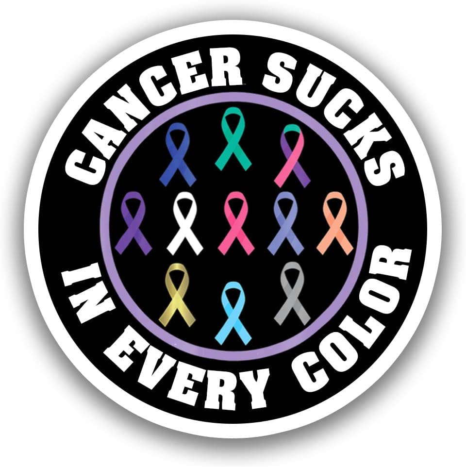 Amazon.com - LECATI Cancer Sucks Decals (Set of 3) - Multicolor Heart ...