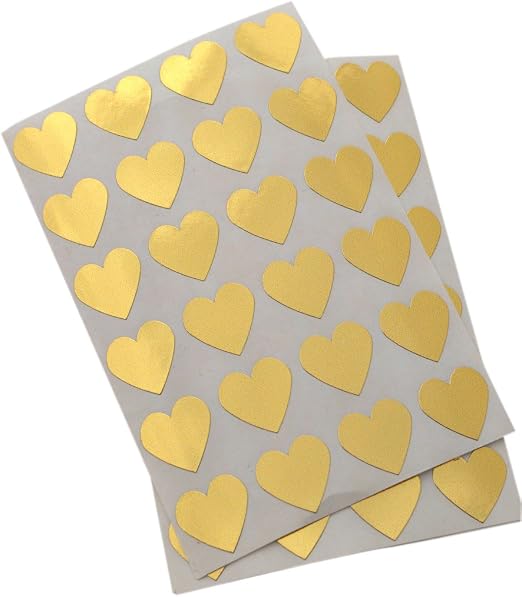 Amazon.com: Gold Heart Stickers/set 72 : Toys & Games