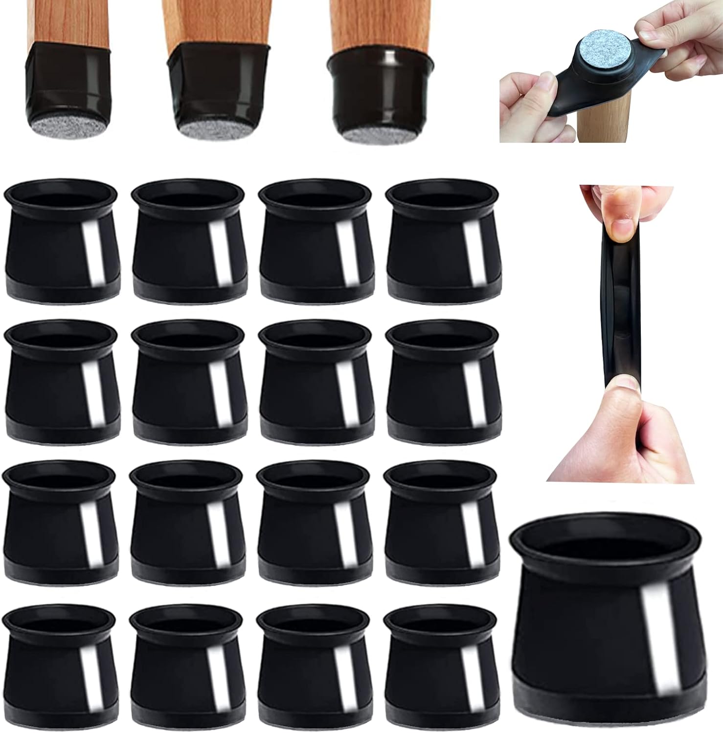 Small Chair Leg Floor Protectors, Round Table Chair Leg Protectors for ...