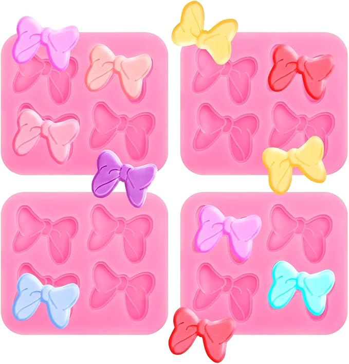 Amazon.com: 4 Pcs Bow Silicone Mold Fondant Bow Mold Cupcake Bow Molds ...