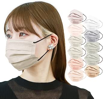 Amazon.co.jp: [ウェイウェイ貿易] WEIMALL プリーツマスク 30枚 カラーマスク ニュアンスカラー マルチカラー 約17.5cm×9.5cm ふつうサイズ バイカラー ...