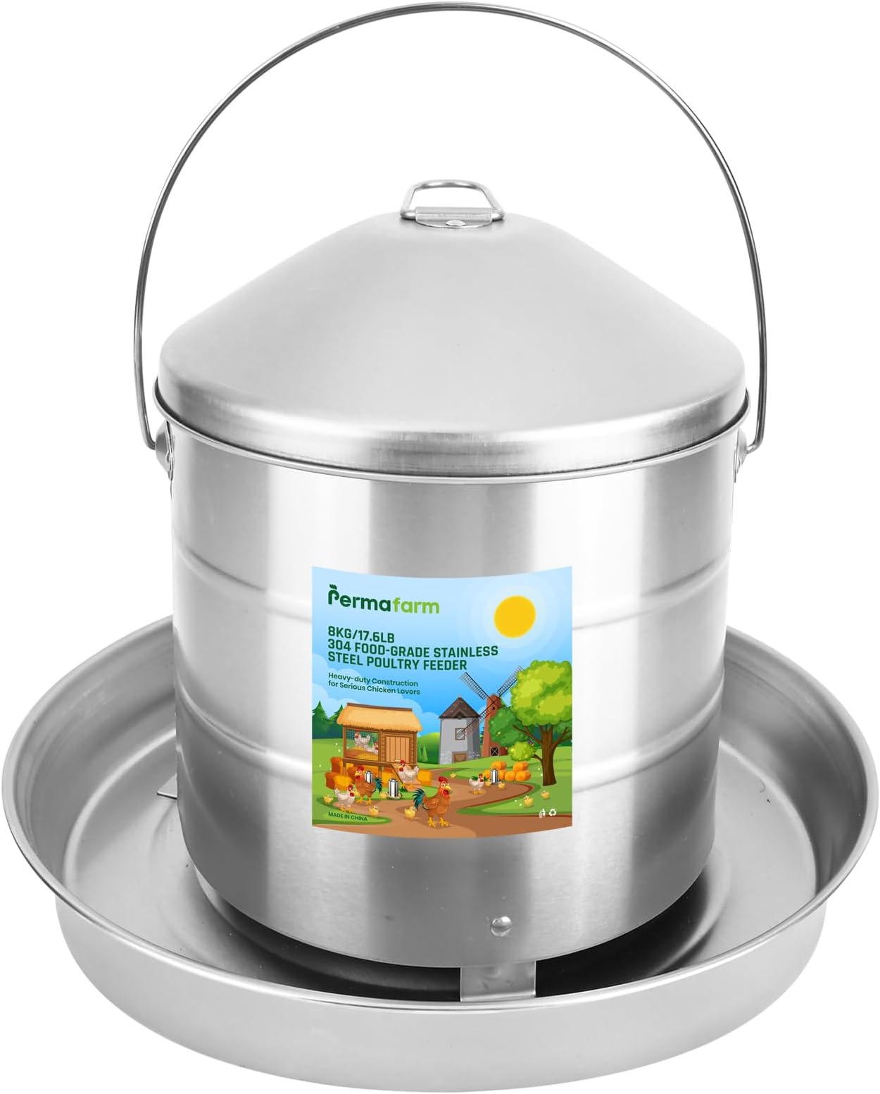 Amazon.com : FARM-TUFF Durable Outdoor Hanging Galvanized Metal Poultry ...