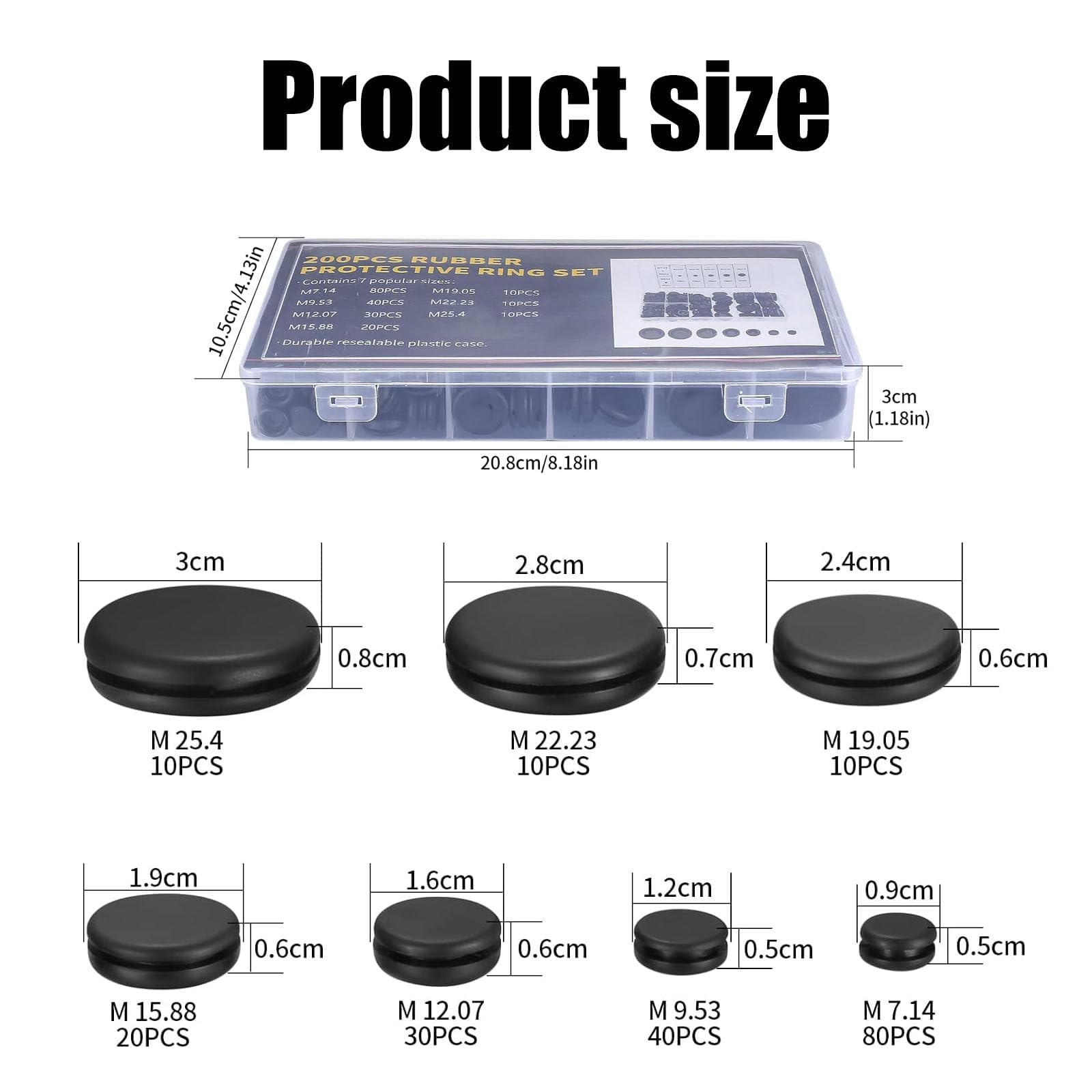 Rubber Grommets Kit 125Pcs, 18 Sizes Black Rubber Grommets for Holes ...