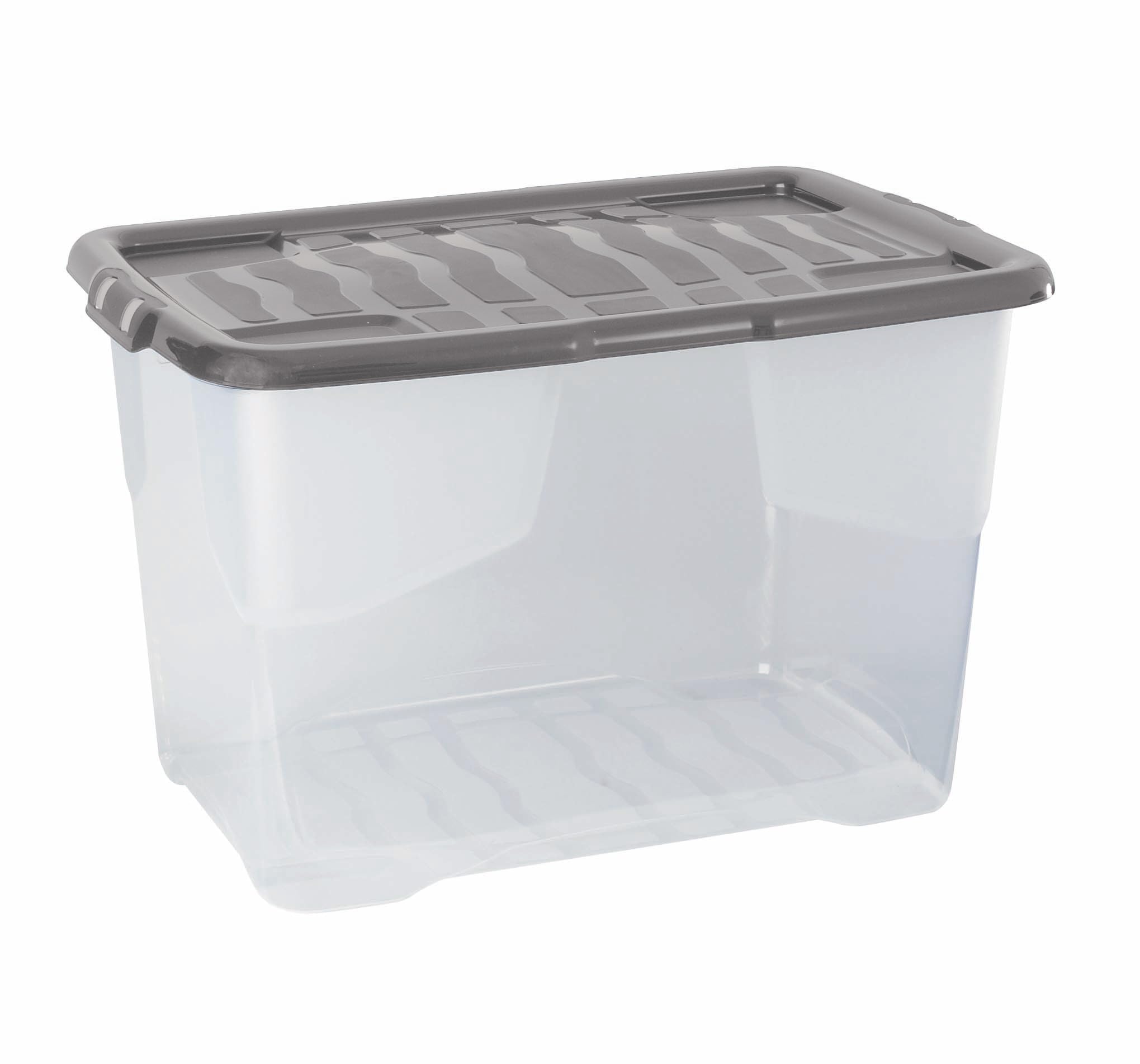 Strata 6 x 65 Litres Curve Plastic Stackable Storage Box & Lid with ...