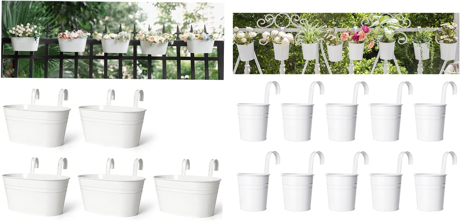 Amazon.com: Dahey 4 Inches Hanging Flower Pots Metal Iron Bucket ...