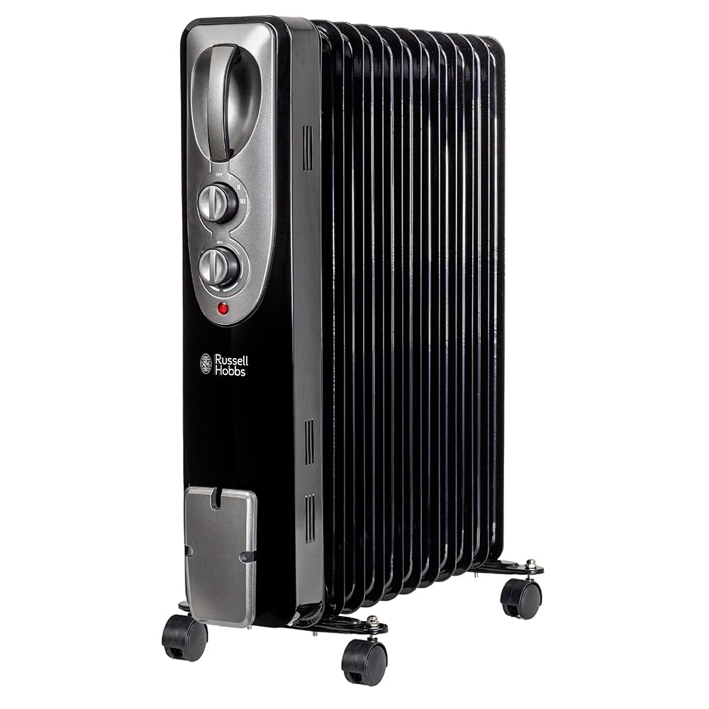 Russell Hobbs 2500W/2.5kW Oil Filled Radiator, 11 Fin Portable Electric ...