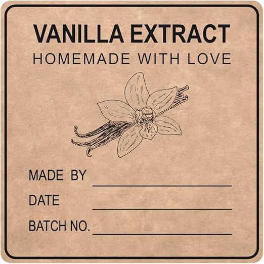 Amazon.com: 100 PCS Vanilla Extract Labels - Homemade Vanilla Stickers ...