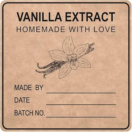 Amazon.com: 100 PCS Vanilla Extract Labels - Homemade Vanilla Stickers ...
