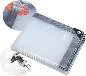 Amazon.co.jp: 透明なターポリン 防水雨よけシート 1m、2m、3m、4m、5m、6m、7m、8m、9m、10m クリア 防雨タープ 園芸植物キャノピー用 万能防水シート 透明 ...