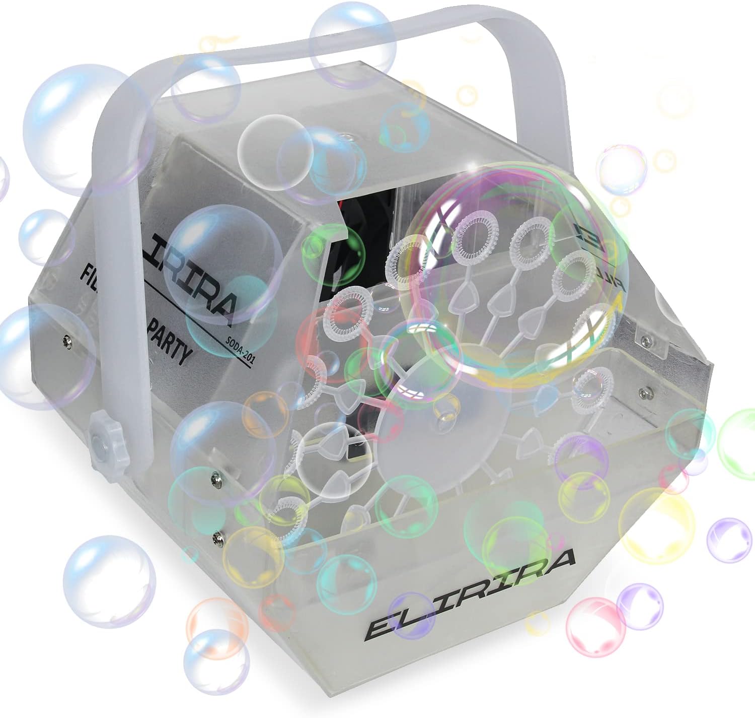 Amazon.com: ELIRIRA Transparent Portable Bubbles Machine with Colour ...