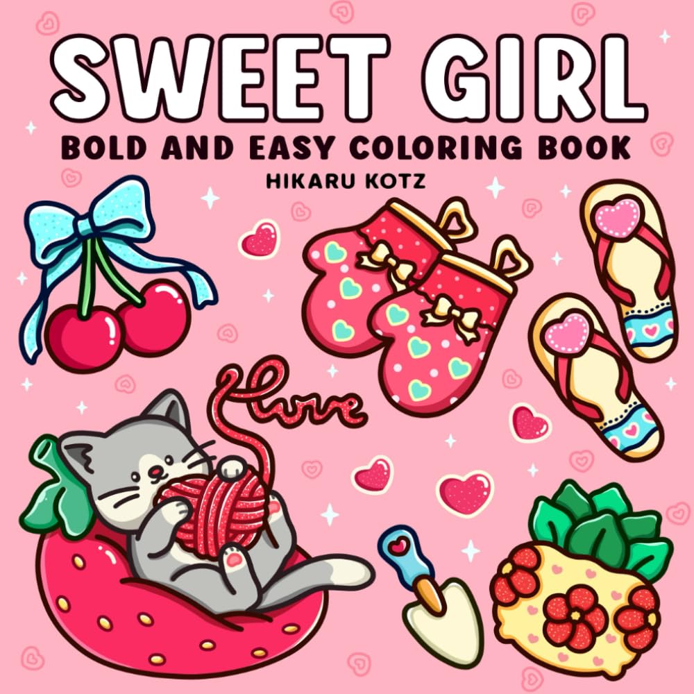 Amazon.com: Sweet Girl: Bold and Easy Coloring Book for Adults and ...