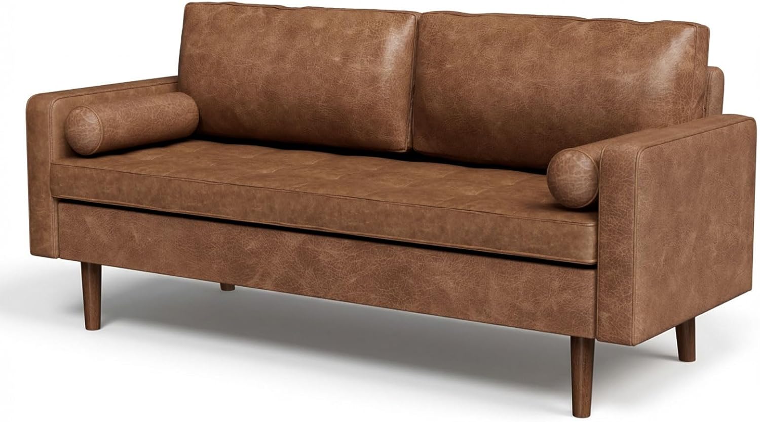 Amazon.com: Meeyar 70" Mid-Century Modern Sofa Couch – Faux Leather Loveseat Sofa with Deep Seat ...