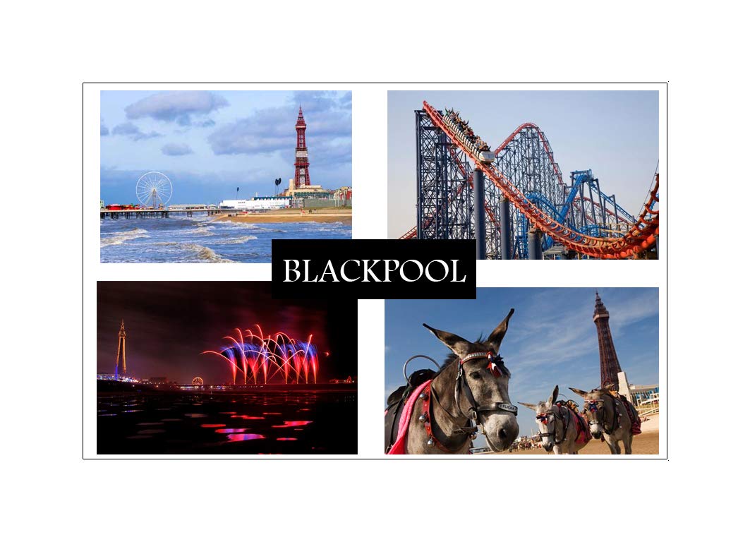 Blackpool - Postcard-Style Design - 7cm x 4.5cm - Novelty Tourism ...