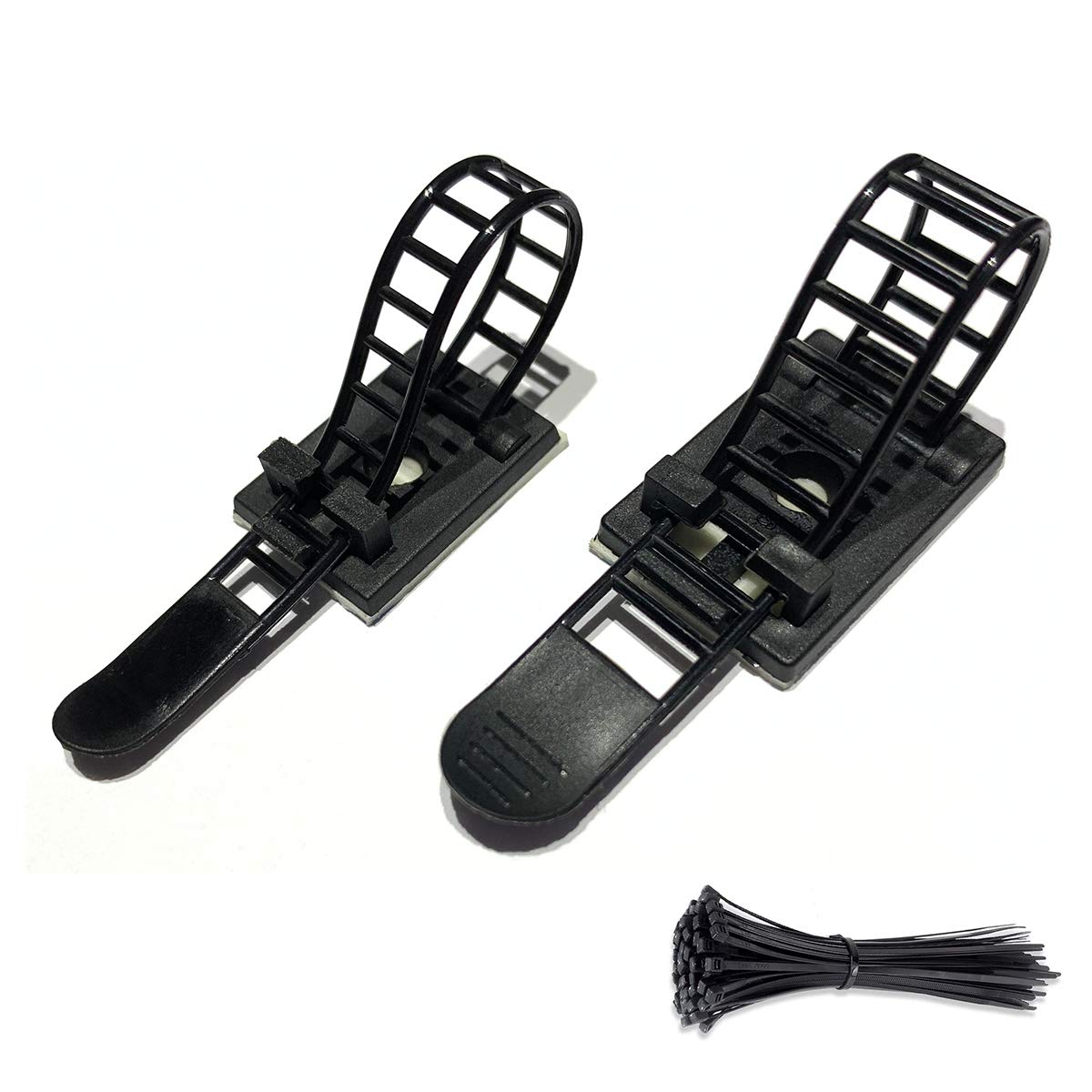 Amazon.com: 50pcs 2 Sizes Adjustable Adhesive Cable Ties Cable Clips ...