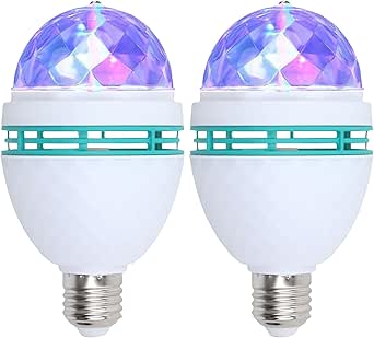 YOOLYER 2 Pack Color Rotating Bulb E26 Party LED Bulbs,Multi Crystal ...