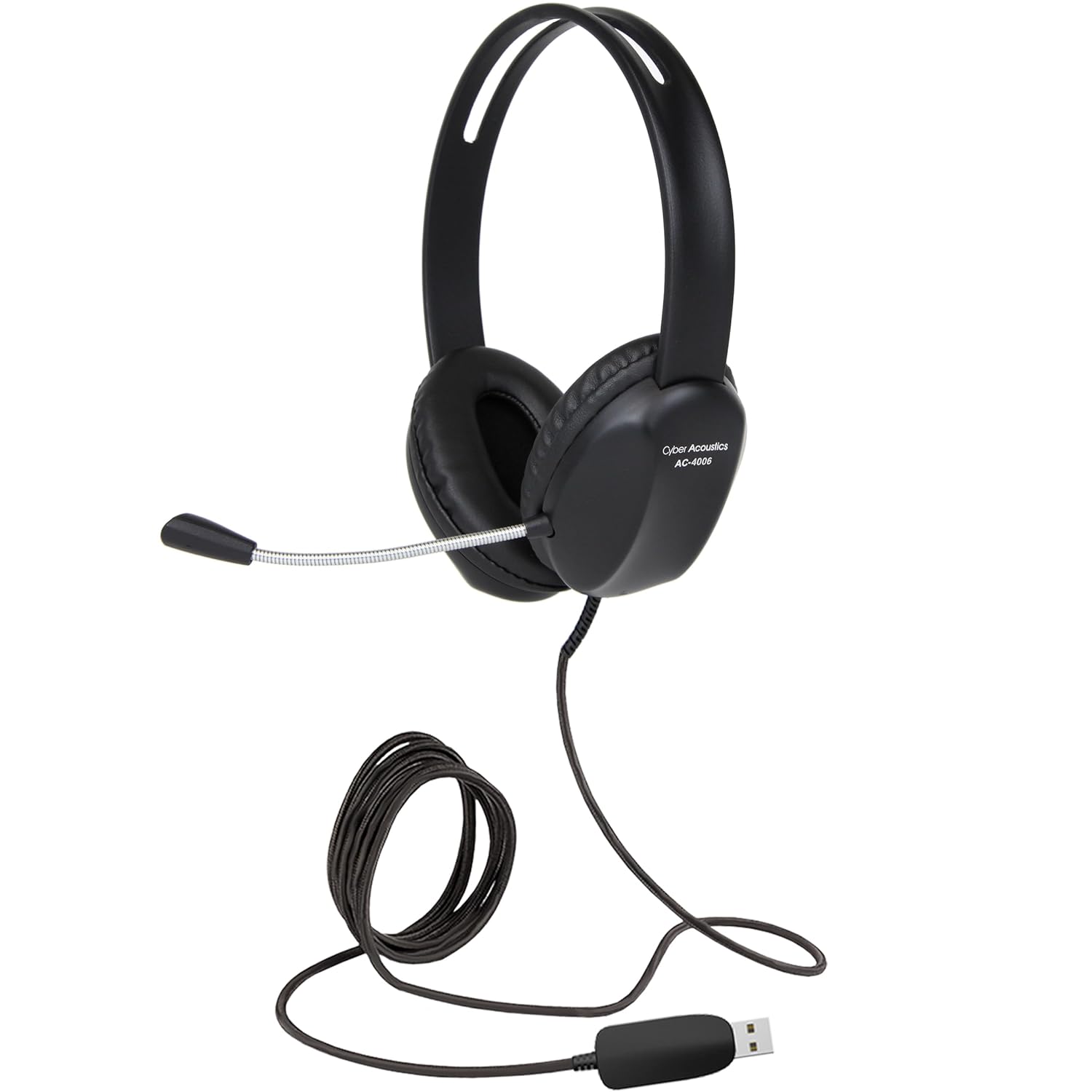 Cyber Acoustics USB Stereo Headset with Headphones and Noise Cancelling ...