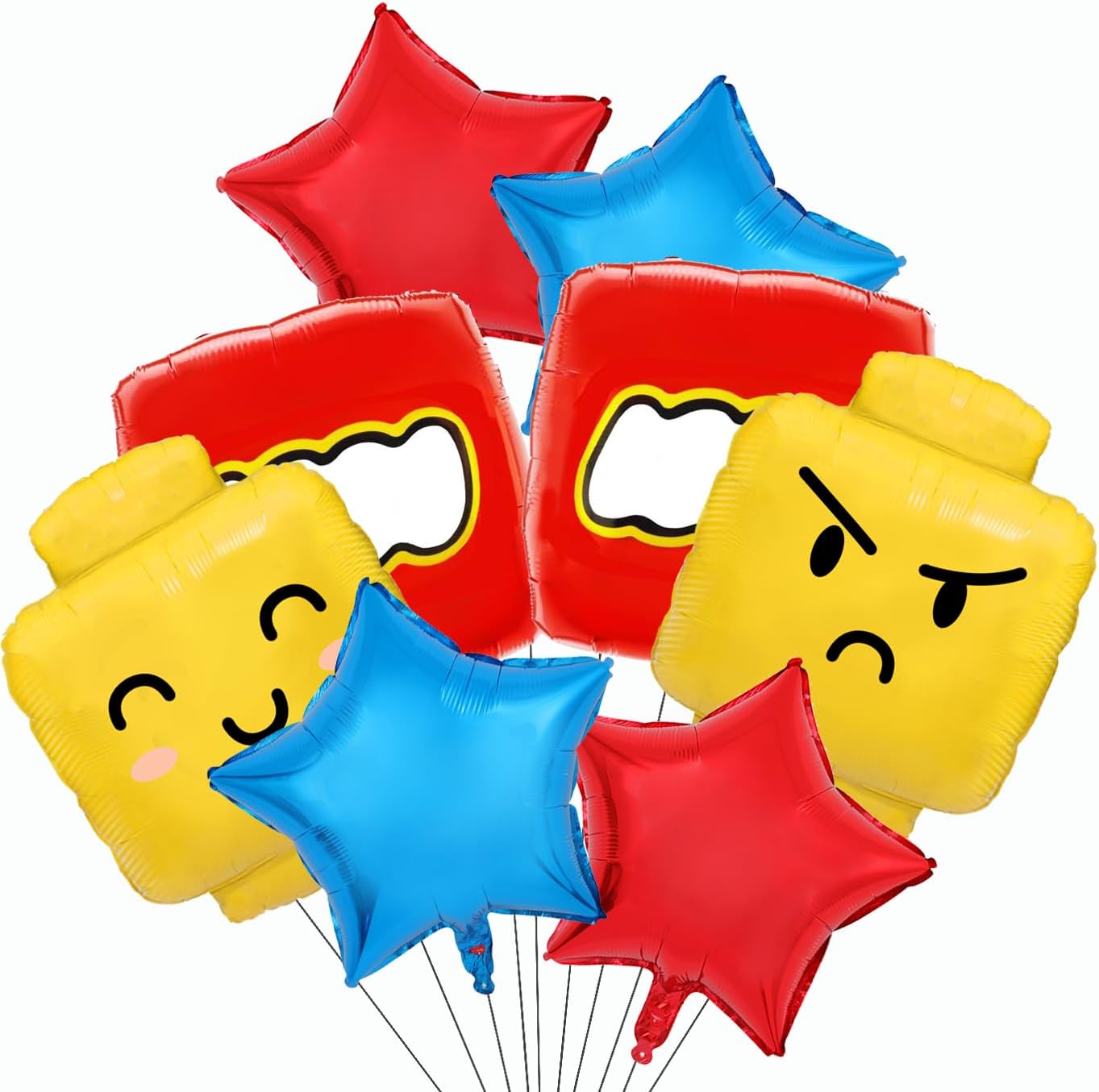 Amazon.com: Building Block Balloons Building Blocks Themed Birthday ...