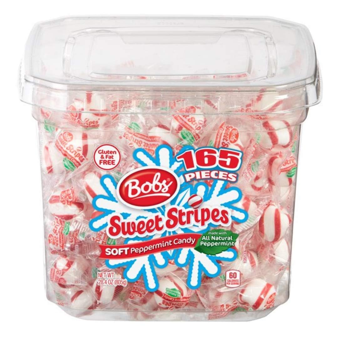 Amazon.com : Sweet Stripes Soft Peppermint Candy, 1.8 Pound Bulk Tub ...