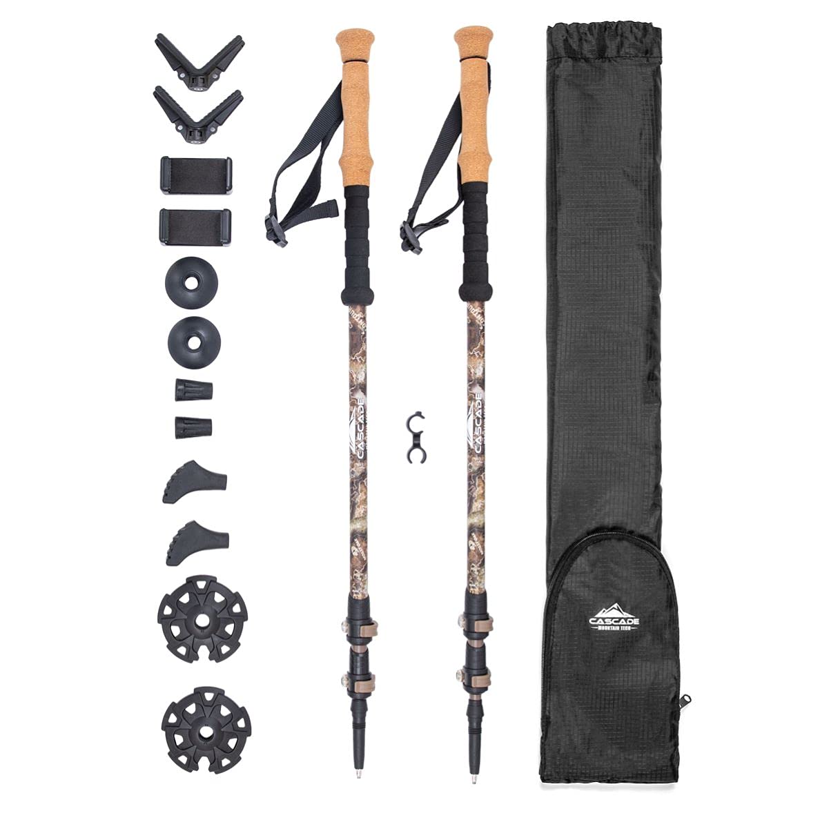 Cascade Mountain Tech Trekking Poles - Carbon Fiber Monopod Walking or ...
