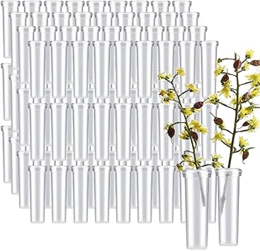 110 pcs Floral Water Tubes,2.8*0.7 inch Clear Plastic Flower Tubes ...