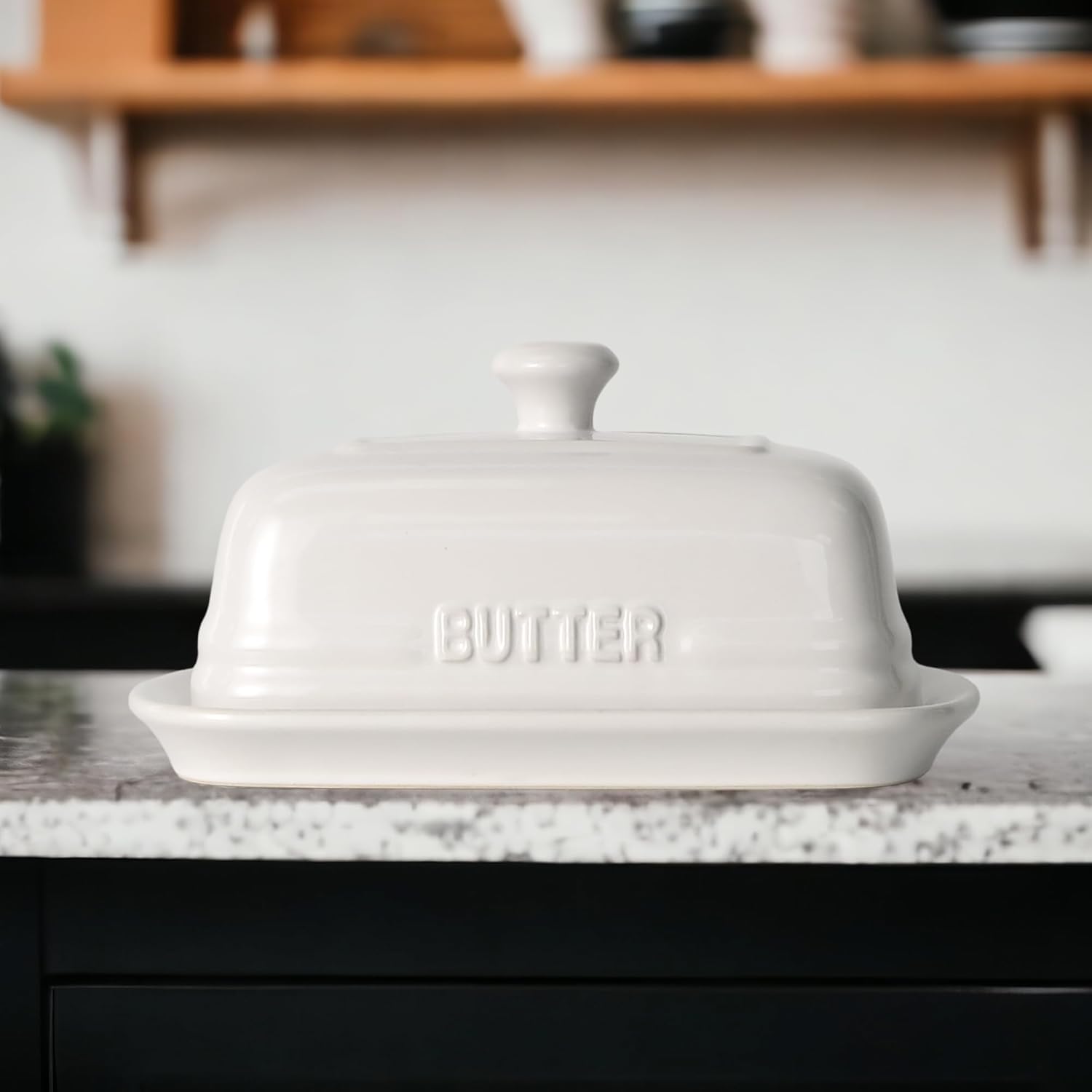 Amazon.com | MAIA Ceramic Butter Dish with Lid for Countertop 5"x7.5 ...