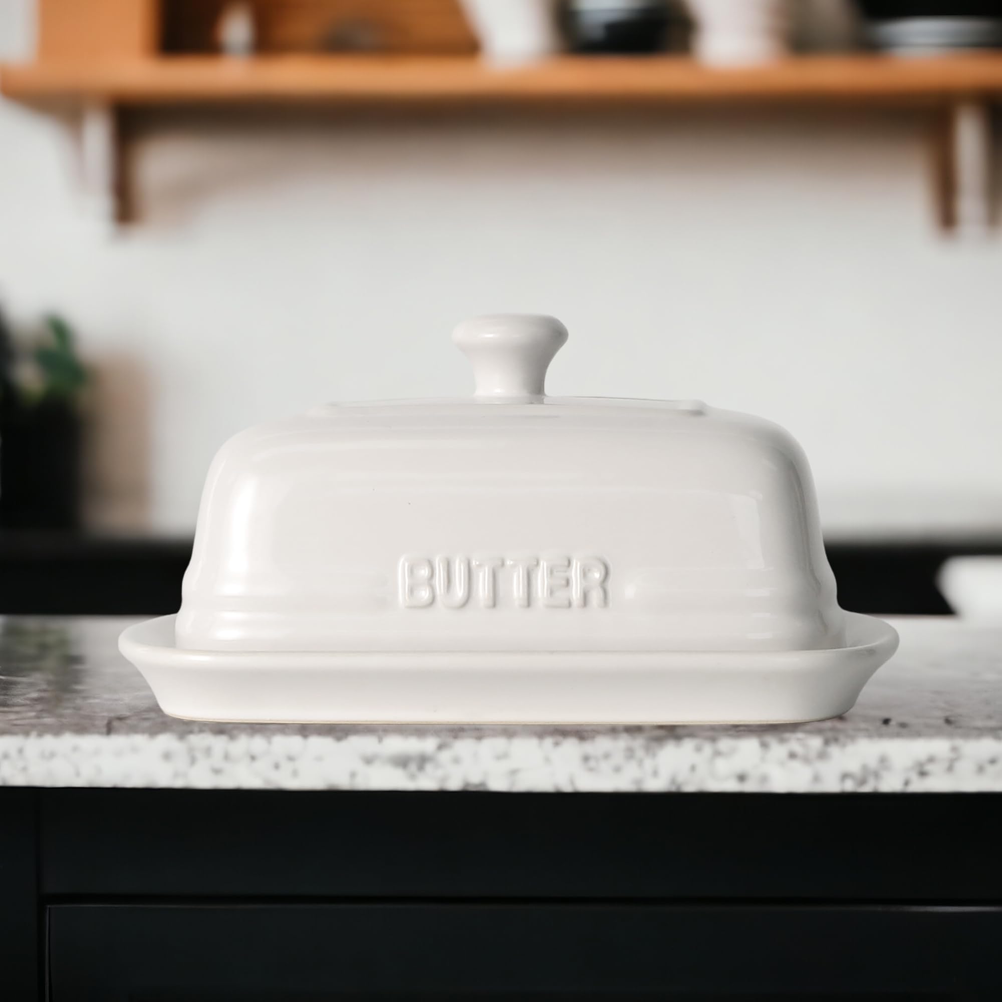 Amazon.com | MAIA Ceramic Butter Dish with Lid for Countertop 5"x7.5 ...