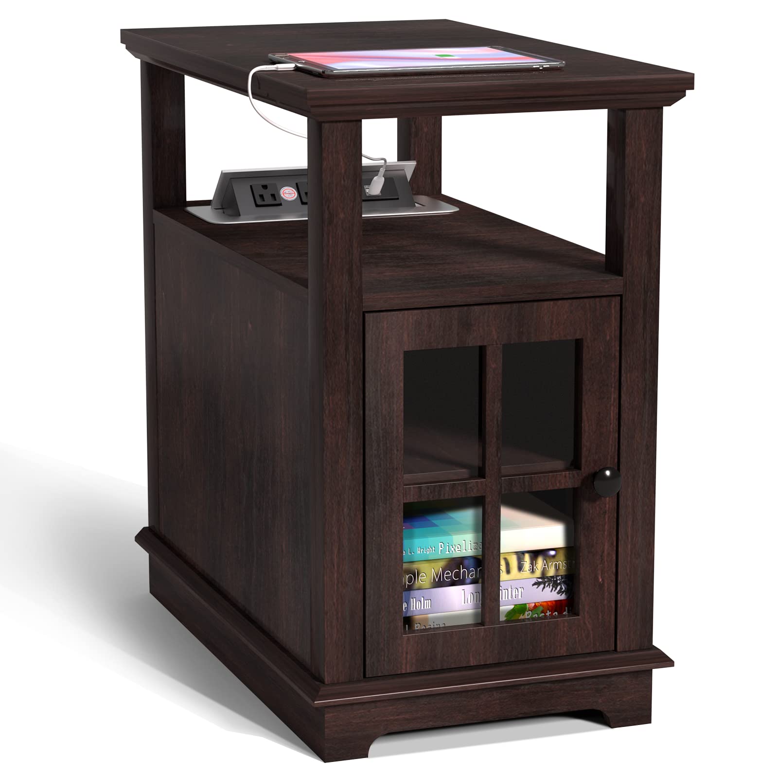 Amazon.com: FAGAGA End Table with Fast Charging Station, Side Table ...