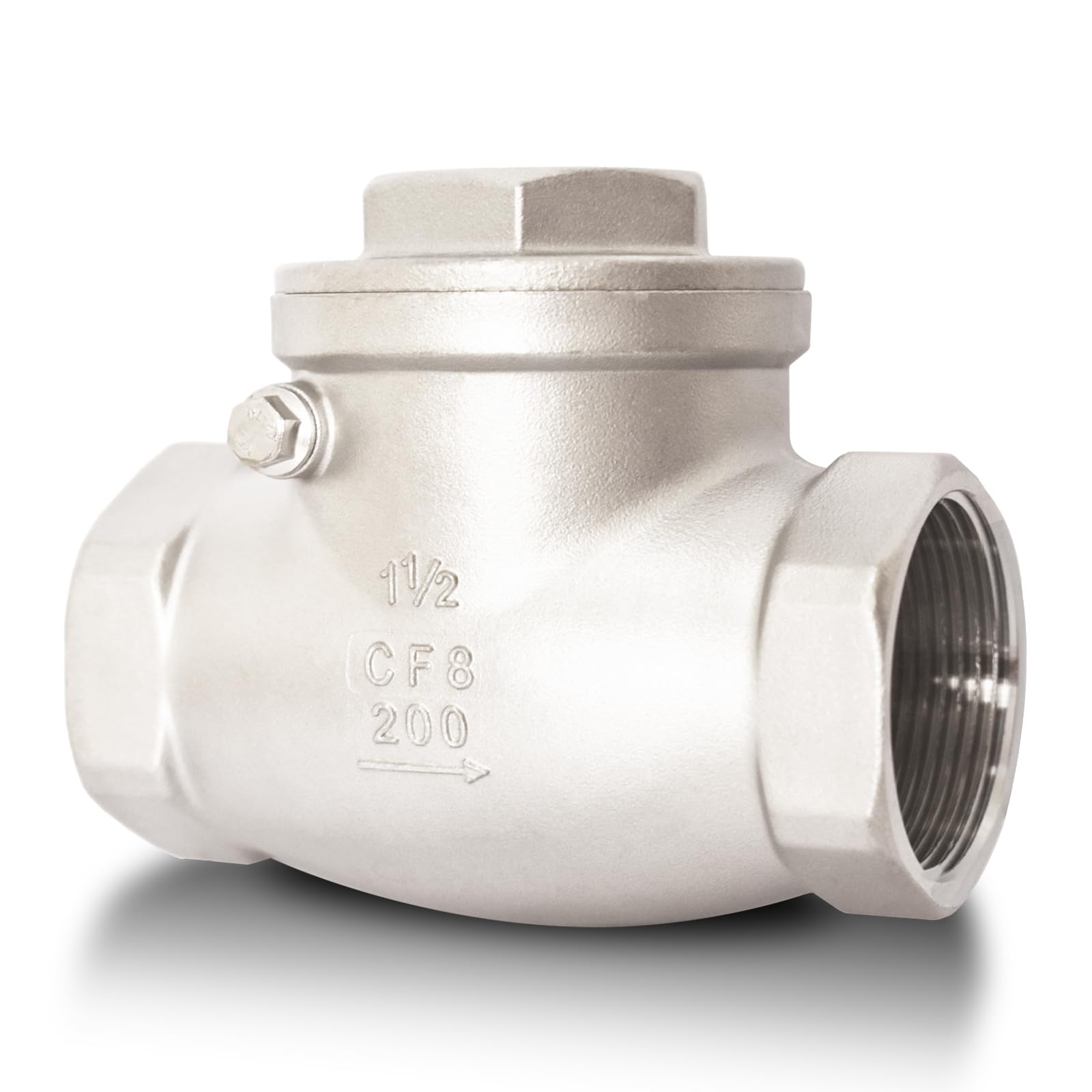 Snapklik.com : 1-1/2" NPT Horizontal Check Valve, Stainless Steel Non ...