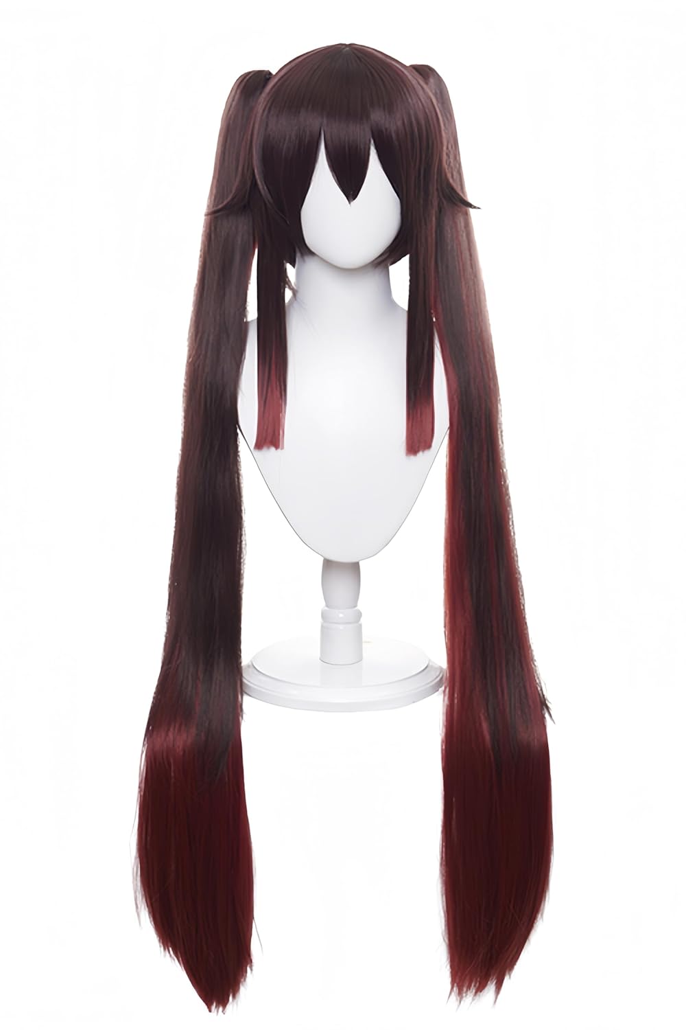 Amazon.com: LeMarnia Red Brown Gradient Bangs Double Ponytail Wig for ...