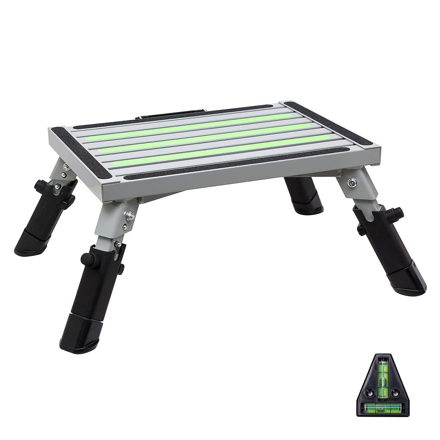 Buy Homeon Wheels Aluminum Safety RV Steps Adjustable Height Folding ...