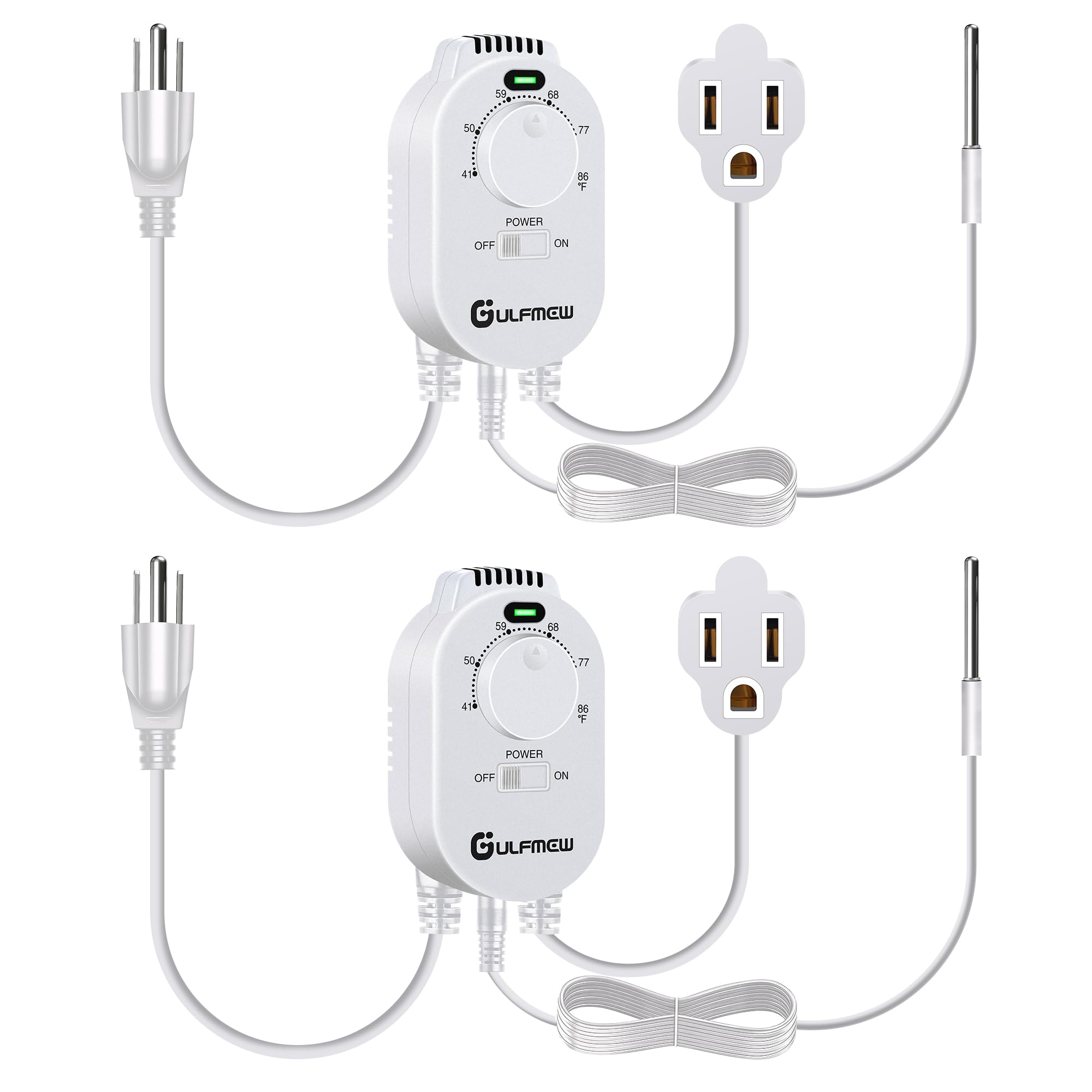 Gulfmew Thermostat Outlet for Heater, Temperature Controller Outlet ...