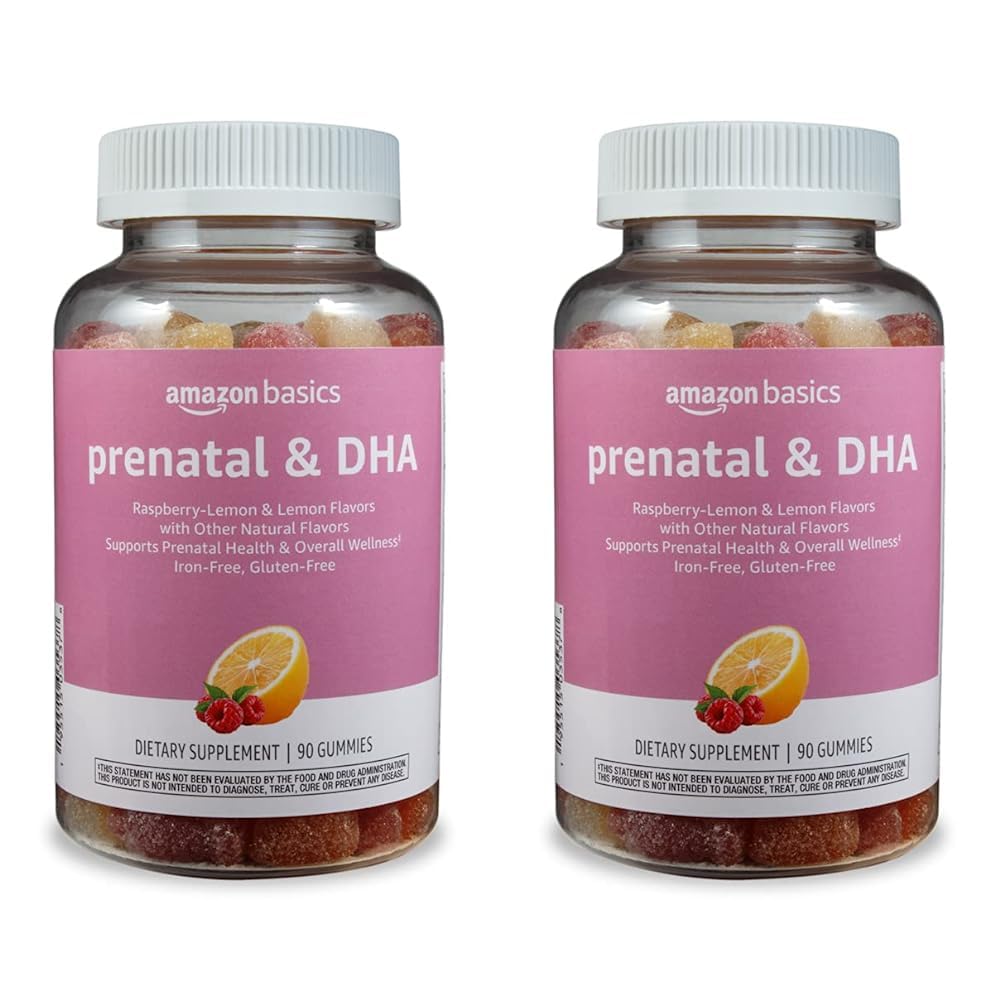 Amazon.com: Amazon Basics Prenatal & DHA Gummy, Rasberry & Lemon Flavor ...
