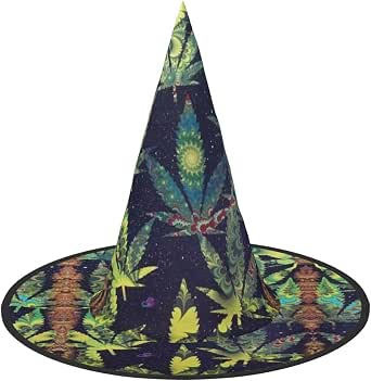 Amazon.com: Vuiopuf A Puff In Time Weed Marijuana Print Halloween Hat ...