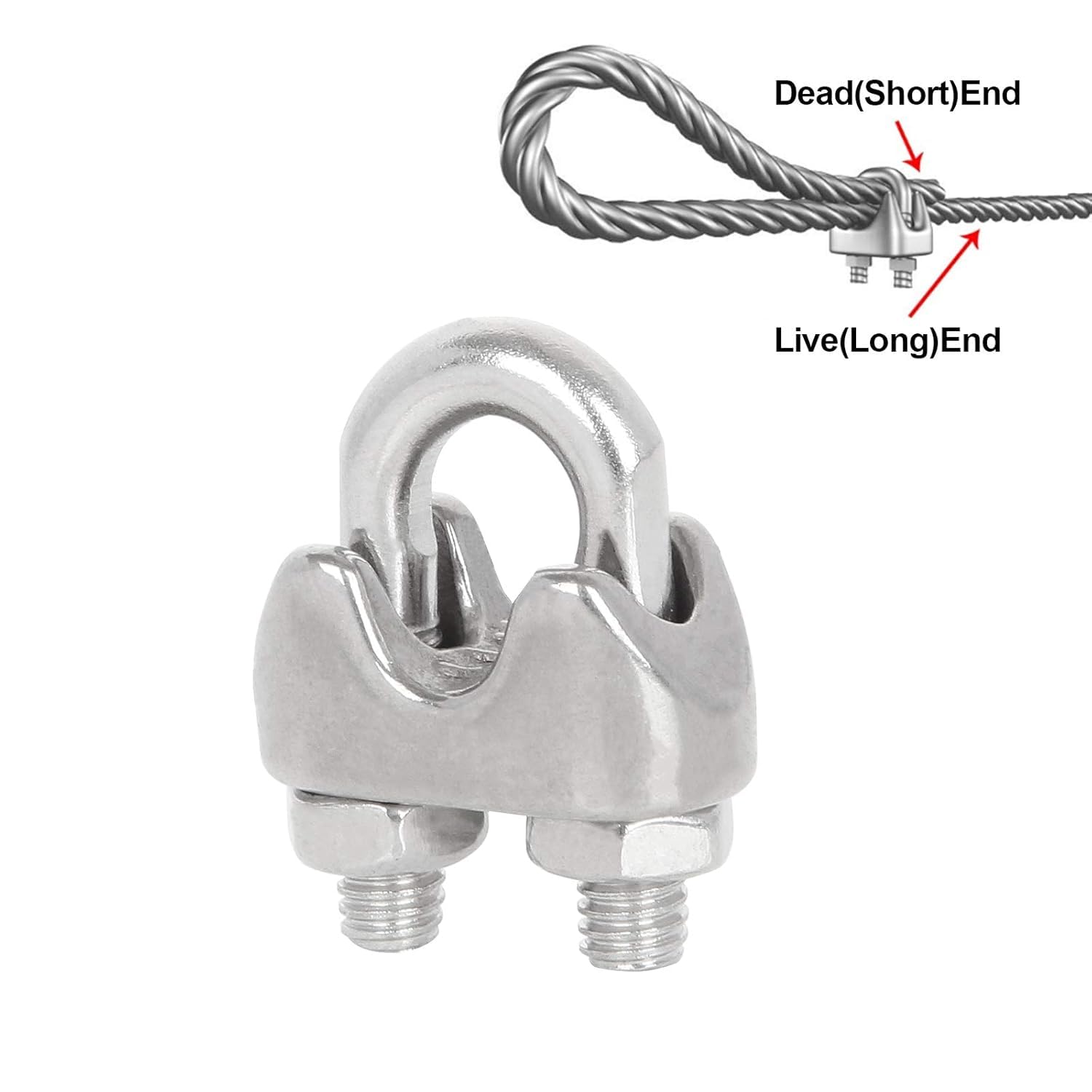 Snapklik.com : 40PCS Cable Clamps 1/8 Wire Rope Clamp M3 Stainless ...