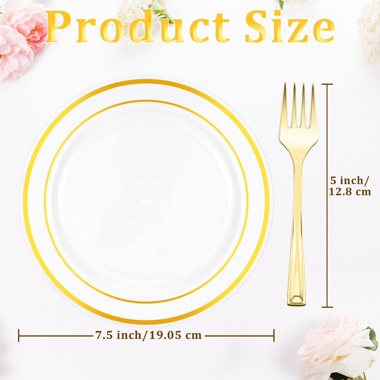 Eccliy 400 Pieces Plastic Cake Plates with Dessert Forks, 7.5 Inch ...