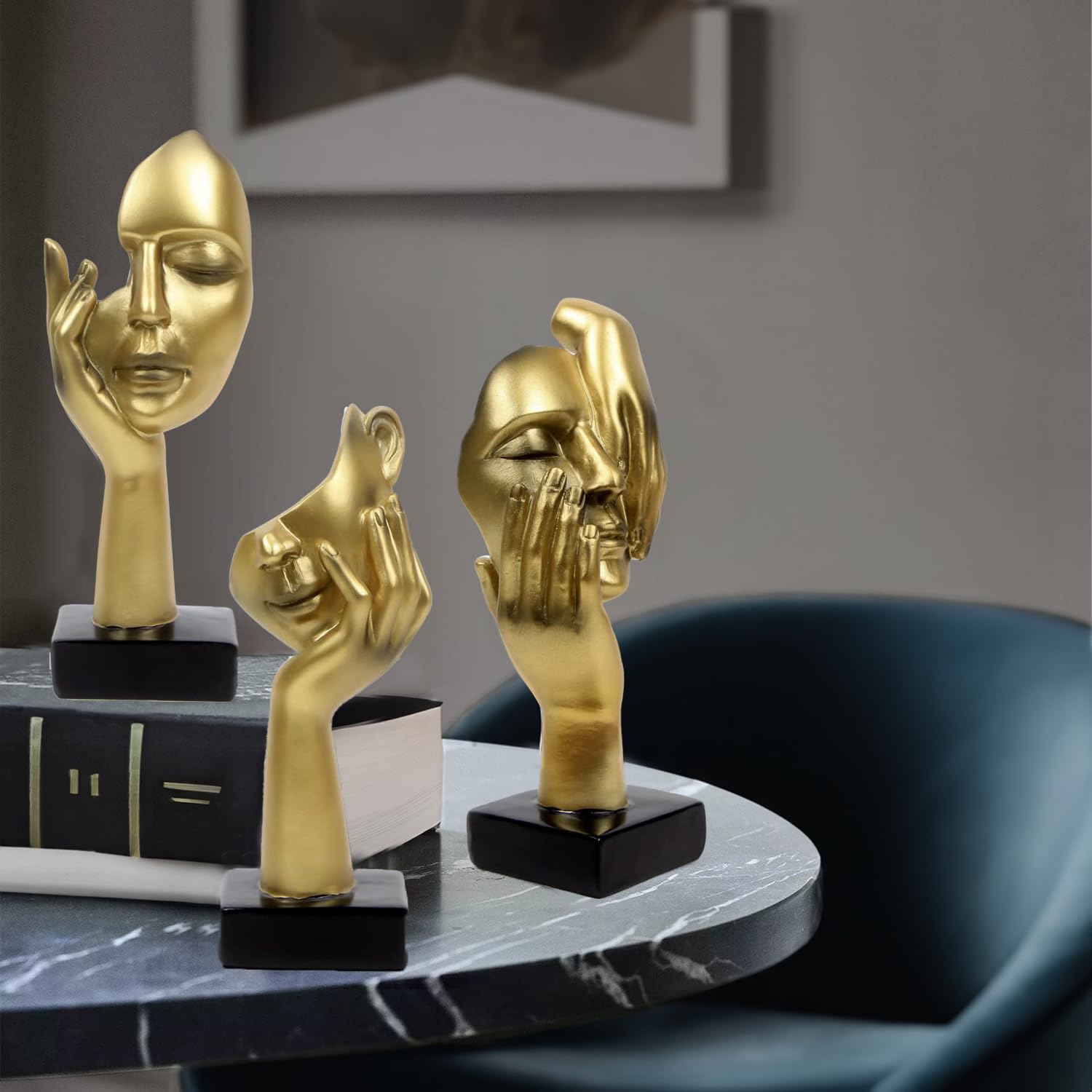 Snapklik.com : Golden Thinker Sculpture Decor,Indoor Ornament Statues ...