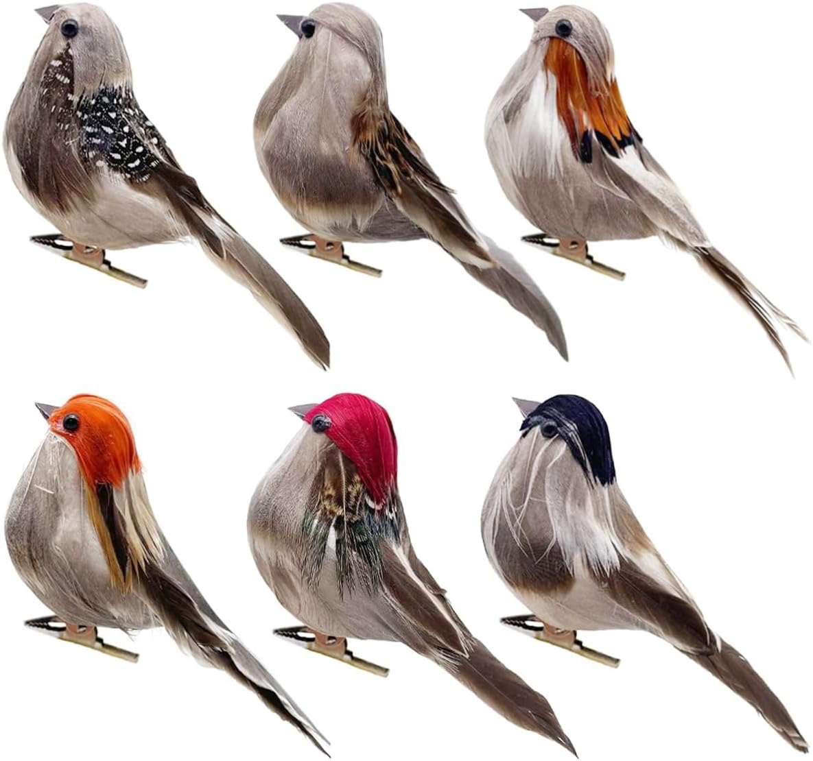 Amazon.com: TOYANDONA 4Pcs Artificial Feathered Birds, Clip- on ...