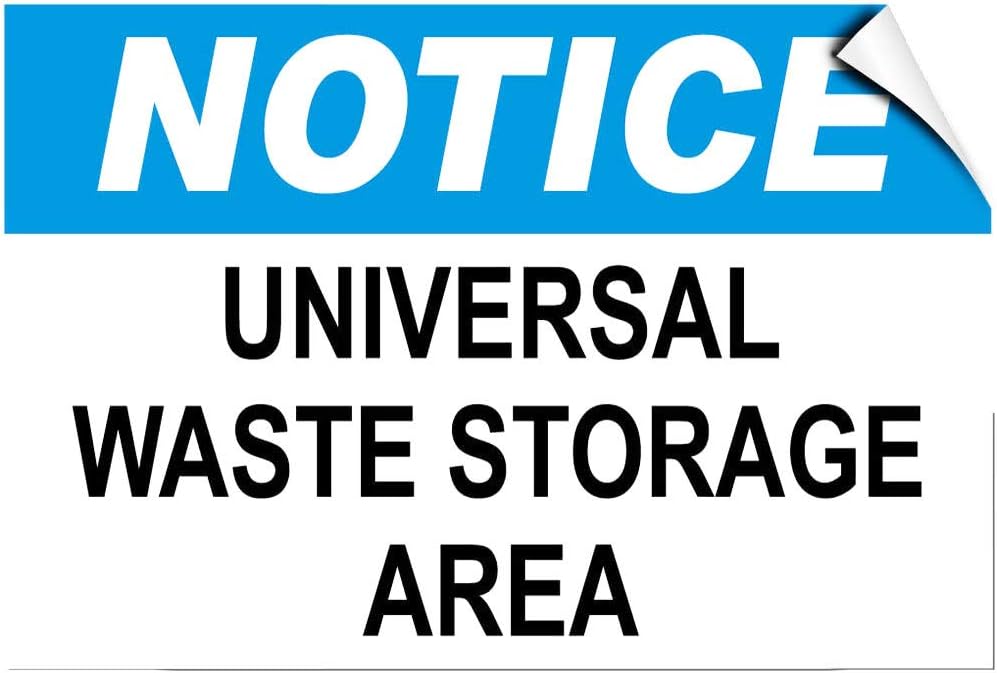 Amazon.com: Universal Waste Storage Area Hazard Label Decal Sticker 8 ...
