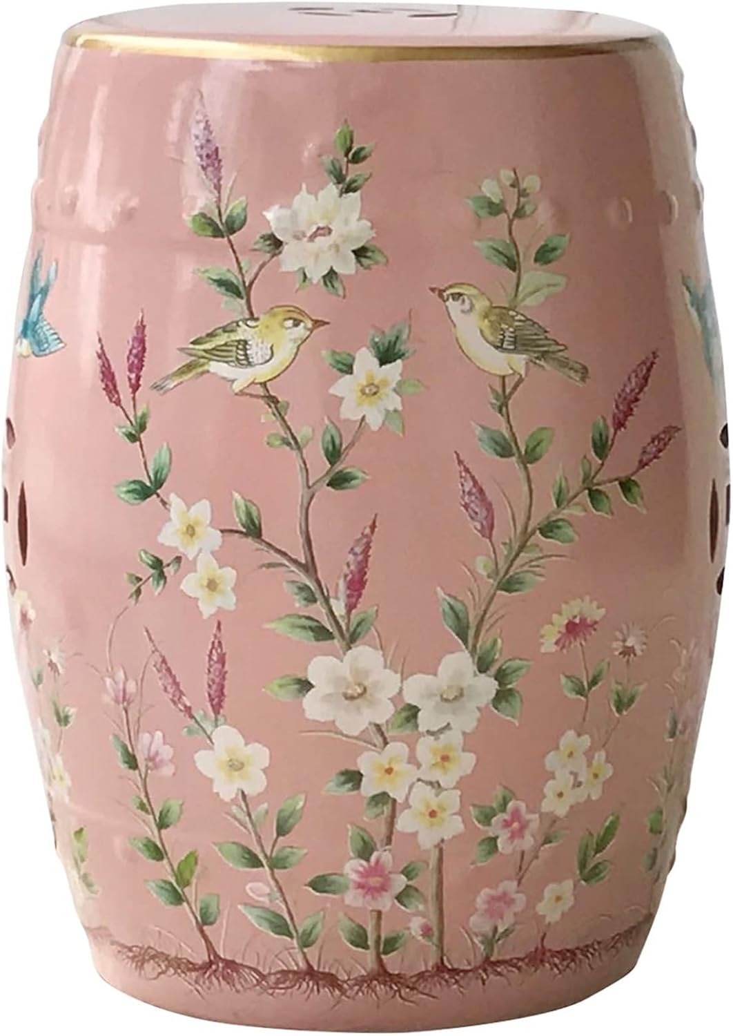 Amazon.com: Decorative Ceramic Garden Stool - Glazed Hand-Painted ...