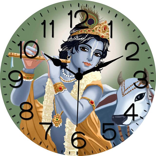 Buy ESCUDO Lord Krishna 11x11 Inch Wall Clock for Home and Office ...