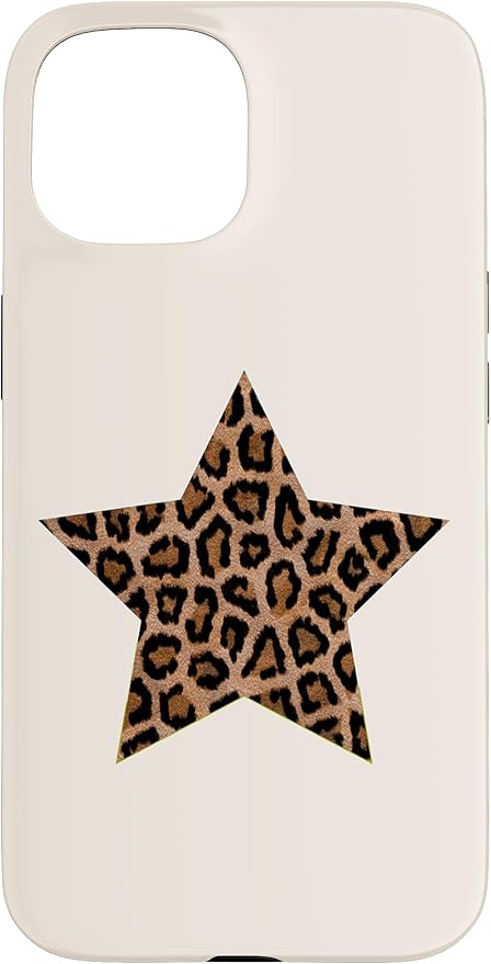 Amazon.com: iPhone 15 Star Shape - Cute Cheetah Leopard Print Graphic Case : Cell Phones ...