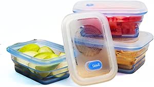 Amazon.com: Skyhill 3‑Piece Collapsible Silicone Food Storage ...