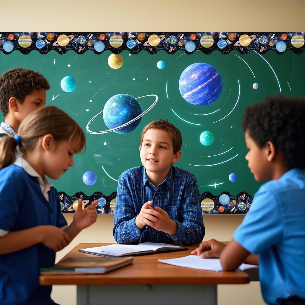 Snapklik.com : 68.9 Feet Outer Space Border,Galaxy Space Scalloped Trim ...