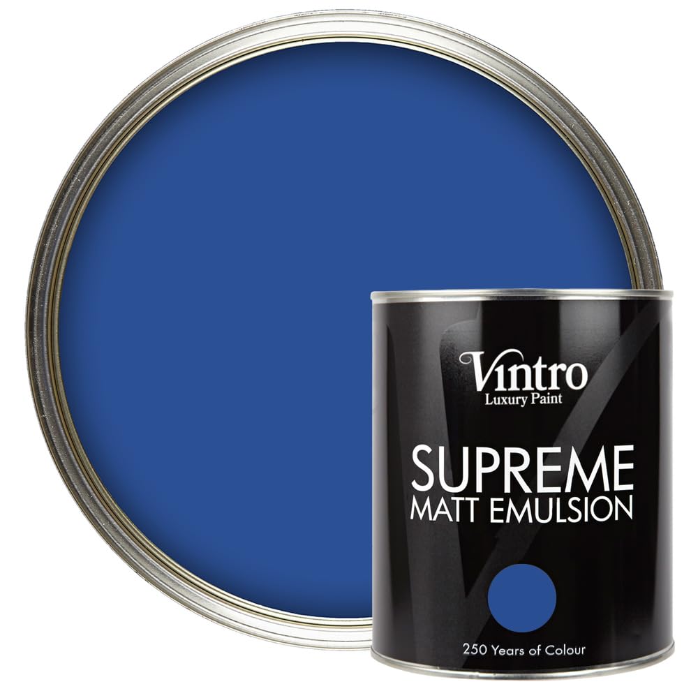 Vintro | Luxury Matt Emulsion | Cobalt Blue | Smooth Chalky Finish ...