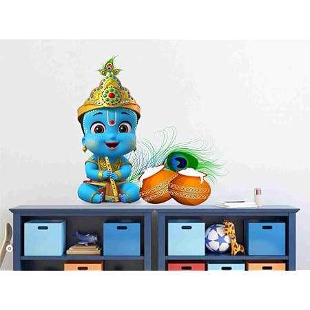 DivineDesigns™ Little Krishna Vinyl Wall Stickers, Pack of 1 : Amazon ...