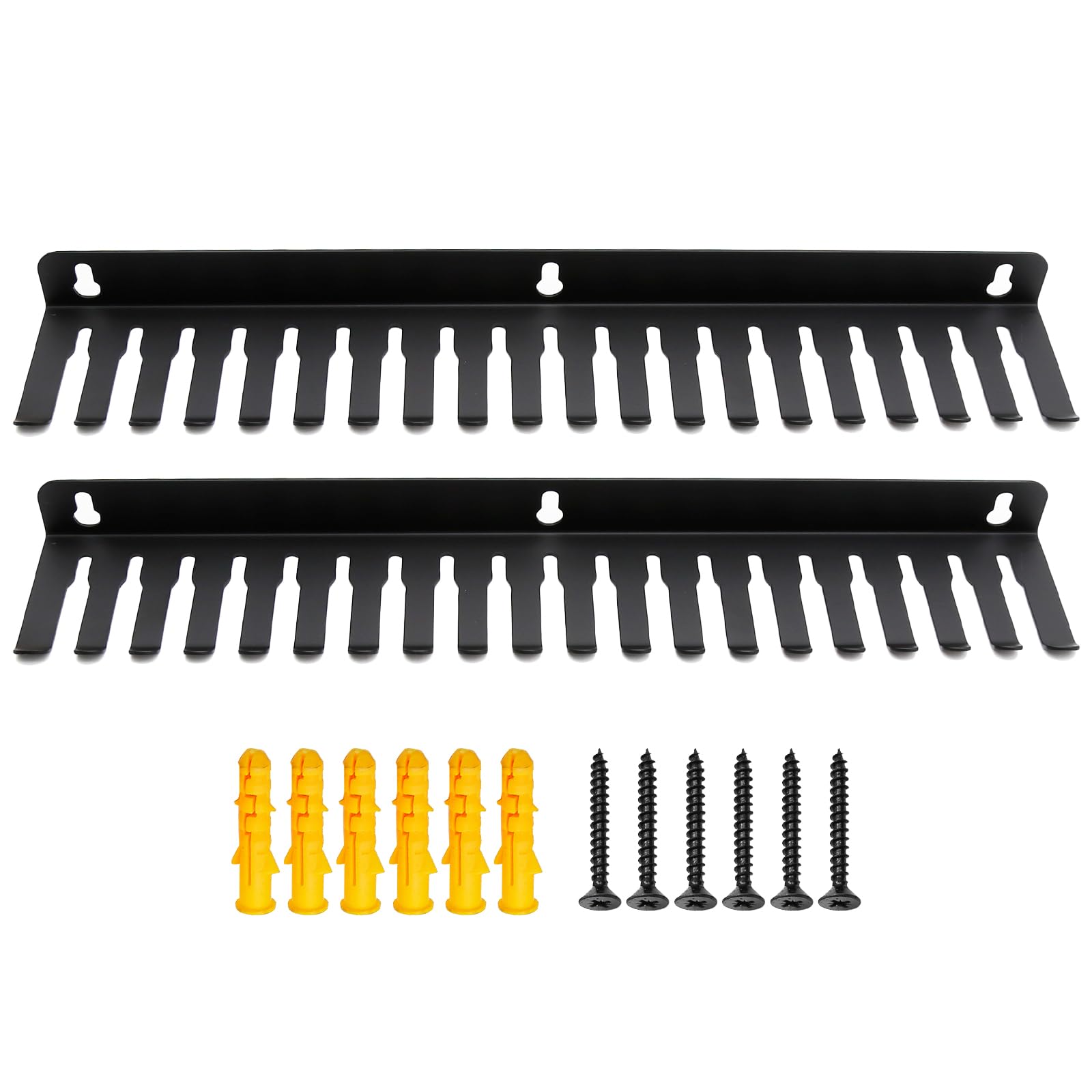 Wall Mountable Cable Hanger and Organizer, 19 Cable Slots Black Cable ...