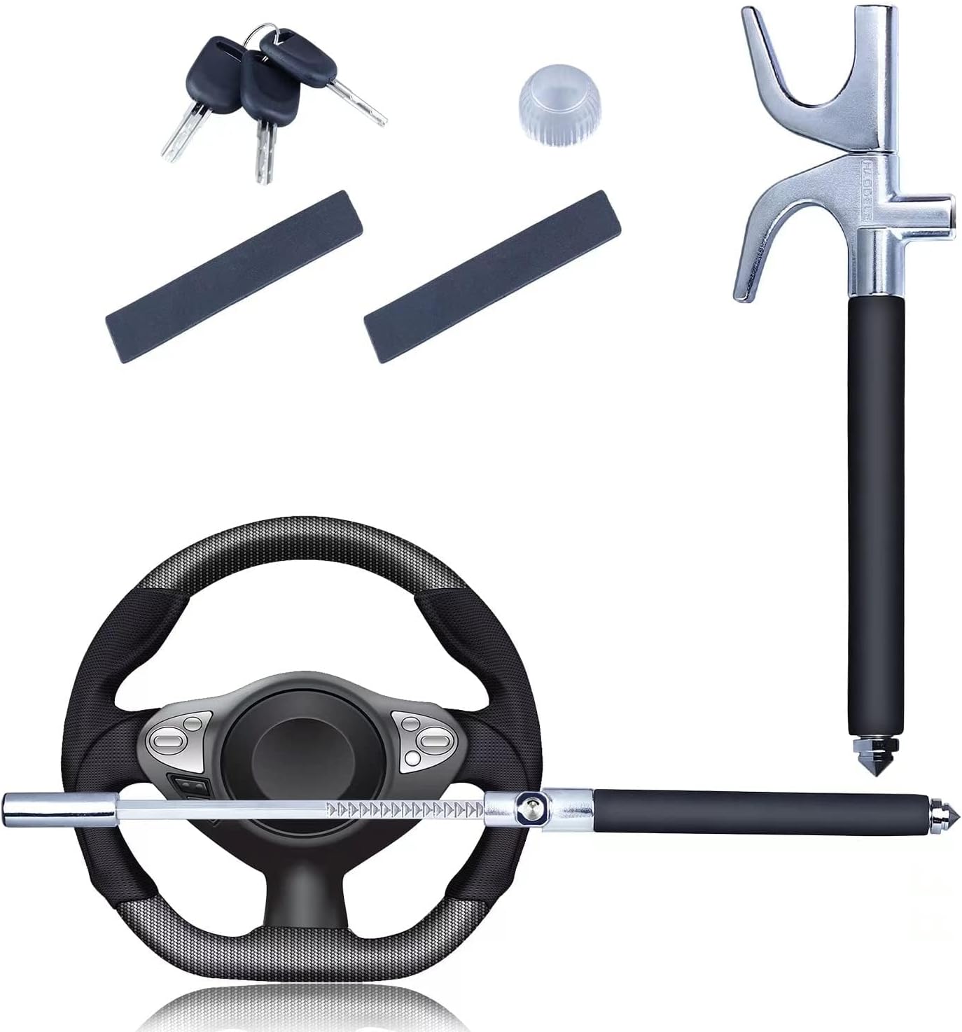 Amazon.com: Anti Theft Steering Wheel Lock, Retractable Wheel Locks ...